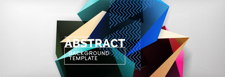 Triangular 3d geometric shapes composition Vector Image