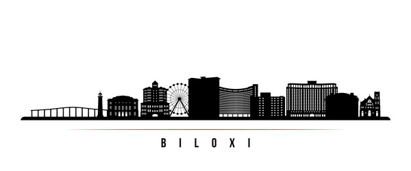 Biloxi mississippi skyline silhouette Royalty Free Vector