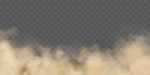 Realistic dust clouds sand storm polluted dirty Vector Image