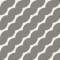 Seamless wavy lines pattern repeating Royalty Free Vector