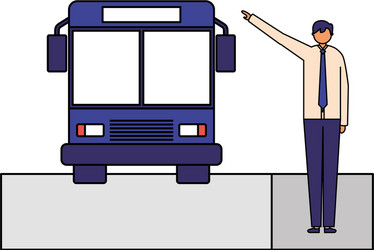 Man taking the bus to work Royalty Free Vector Image