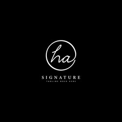H a ha initial letter handwritten signature logo Vector Image