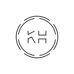 Linked letter kh logo design template creative Vector Image