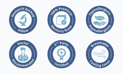 Pillow features certified sign Royalty Free Vector Image