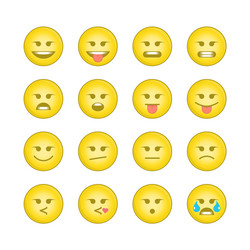 Abstract smile face icons cartoon round emoji Vector Image