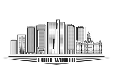 Fort worth map detailed city Royalty Free Vector Image