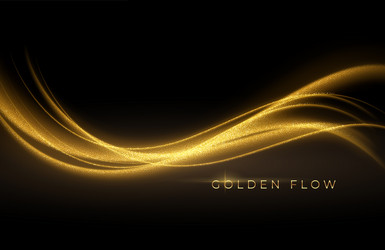 Gold glitter light effect golden wave Royalty Free Vector