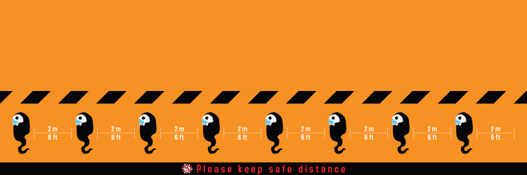 Please keep safe distance sign for covid-19 Vector Image