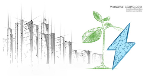 3d plant green lightning saving energy ecology Vector Image
