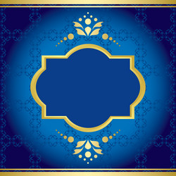 Dark blue card with gold decor Royalty Free Vector Image
