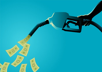 Fuel pump pouring money Royalty Free Vector Image