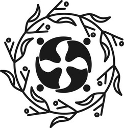 Leaf rotation emblem commitment teamwork together Vector Image