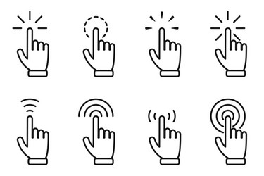 Finger click icon hand push Royalty Free Vector Image