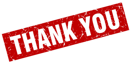 Square grunge red thank you stamp Royalty Free Vector Image