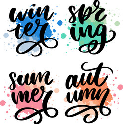 Colorful words - spring summer autumn winter Vector Image