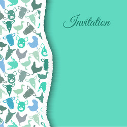 Domestic farm animal theme invitation background Vector Image