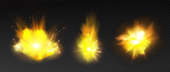 Cartoon explosion fire effect boom Royalty Free Vector Image