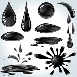 Oil or petroleum splat collection Royalty Free Vector Image