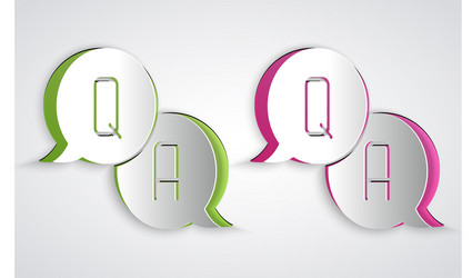 Paper cut speech bubbles with question and answer Vector Image