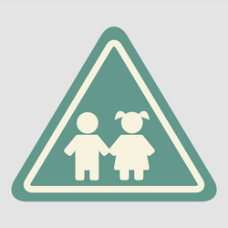Kids warning road sign Royalty Free Vector Image