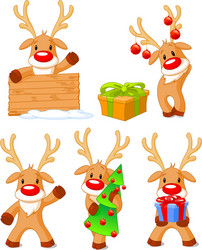 Christmas elf and rudolph Royalty Free Vector Image