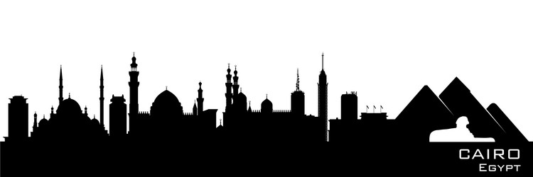 Cairo egypt city skyline silhouette Royalty Free Vector