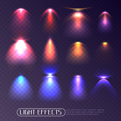 Blue light effects icon set Royalty Free Vector Image