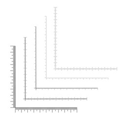 Corner ruler size indicators set isolated Vector Image