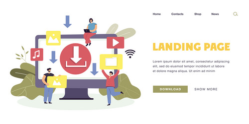 Ftp download of digital multimedia files and tiny Vector Image