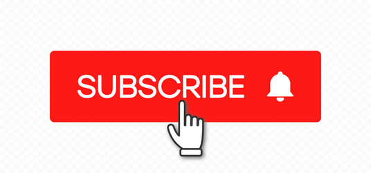 Red button subscribe channel with hand cursor Vector Image
