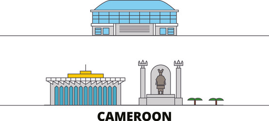 Cameroon tourism landmarks city travel Royalty Free Vector