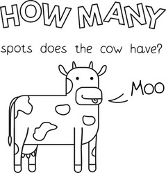 Cartoon cow coloring book game for kids Royalty Free Vector