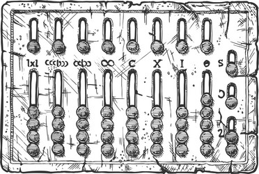 Roman abacus hand vintage Royalty Free Vector Image