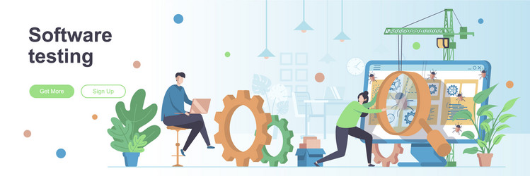 Qa landing software testing quality assurance Vector Image