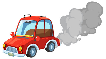 Cartoon vintage car with smoke Royalty Free Vector Image