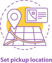 Setting pick up location concept icon Royalty Free Vector