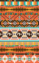 Aztecs seamless pattern on hot color Royalty Free Vector