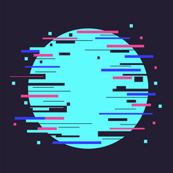 Distortion dynamic circle elements technology Vector Image