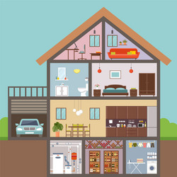 House in a cut Royalty Free Vector Image - VectorStock