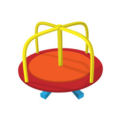 Colorful merry-go-round icon cartoon Royalty Free Vector