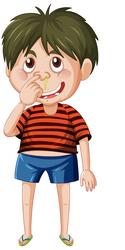 Snot boy cartoon character on white background Vector Image