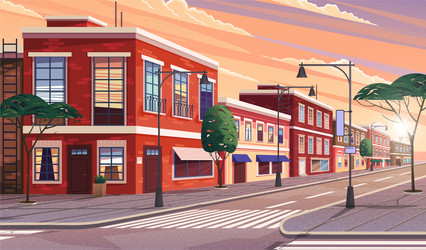 Street town cartoon Royalty Free Vector Image - VectorStock