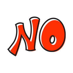 Word no in bubble speech icon flat style Vector Image