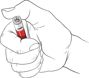 Hand holding lighter Royalty Free Vector Image
