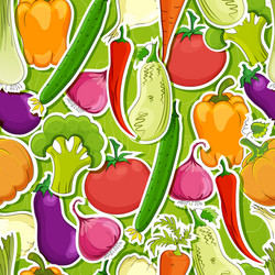 Lovely hand drawn vegetables seamless pattern Vector Image