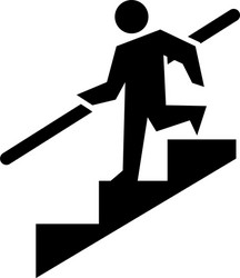 Man climbing stairs icon simple flat style Vector Image