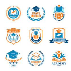 College emblem school or university badges Vector Image