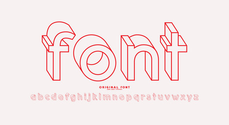 Bulk sans serif font in outline style Royalty Free Vector