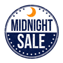 Midnight sale sign or stamp Royalty Free Vector Image