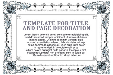 Wedding invitation decorative border frame Vector Image